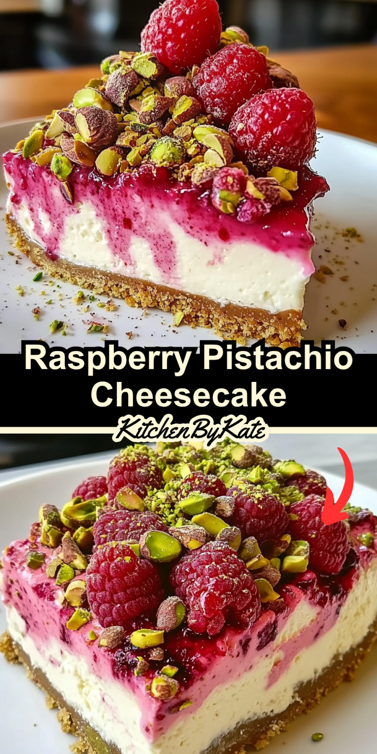 Raspberry Pistachio Cheesecake