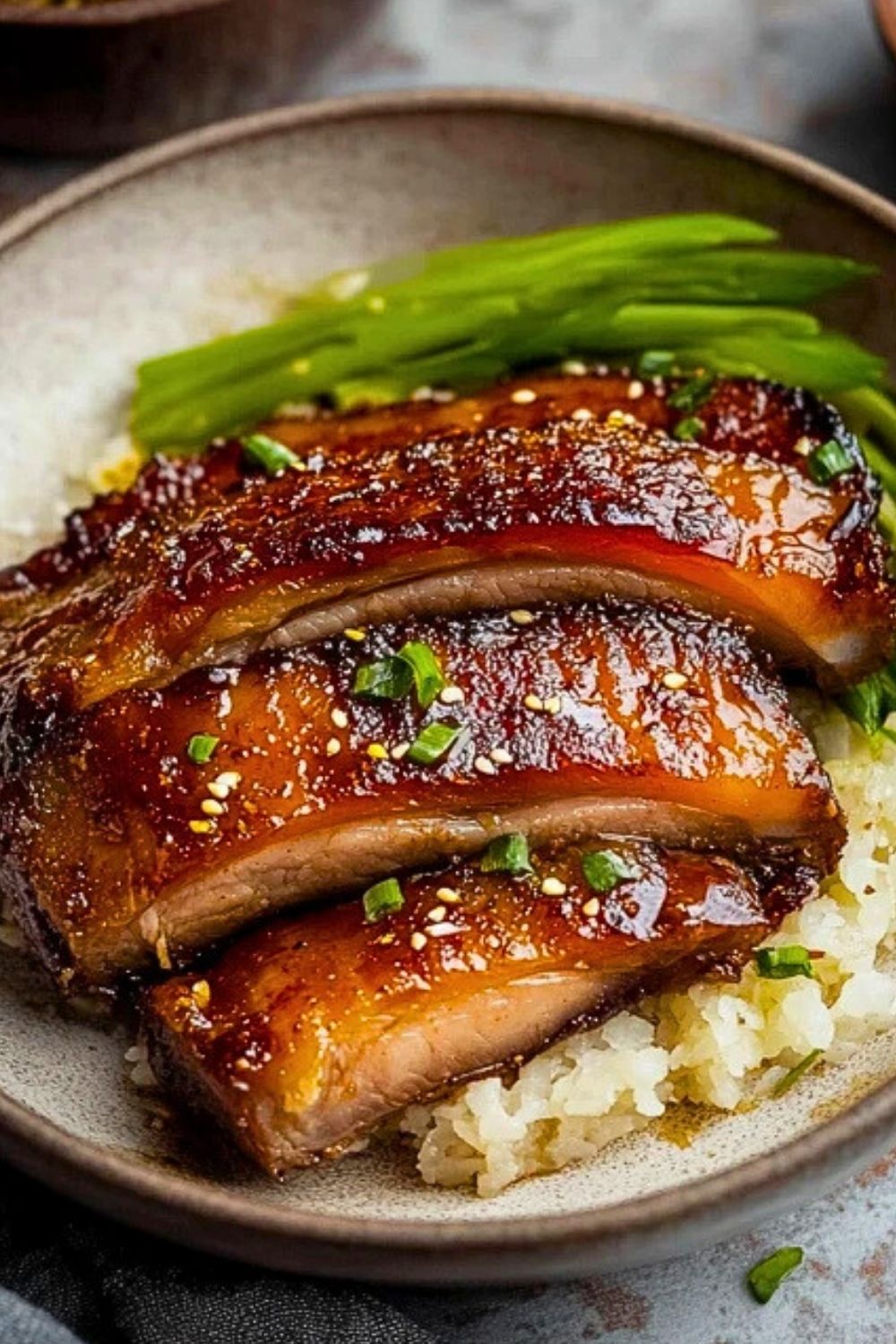 Honey Garlic Roast Pork Belly Slices Recipe