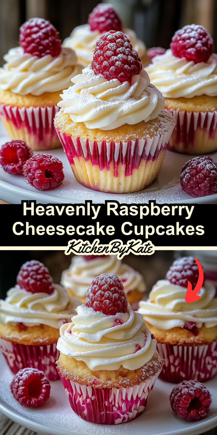 Heavenly Raspberry Cheesecake Cupcakes