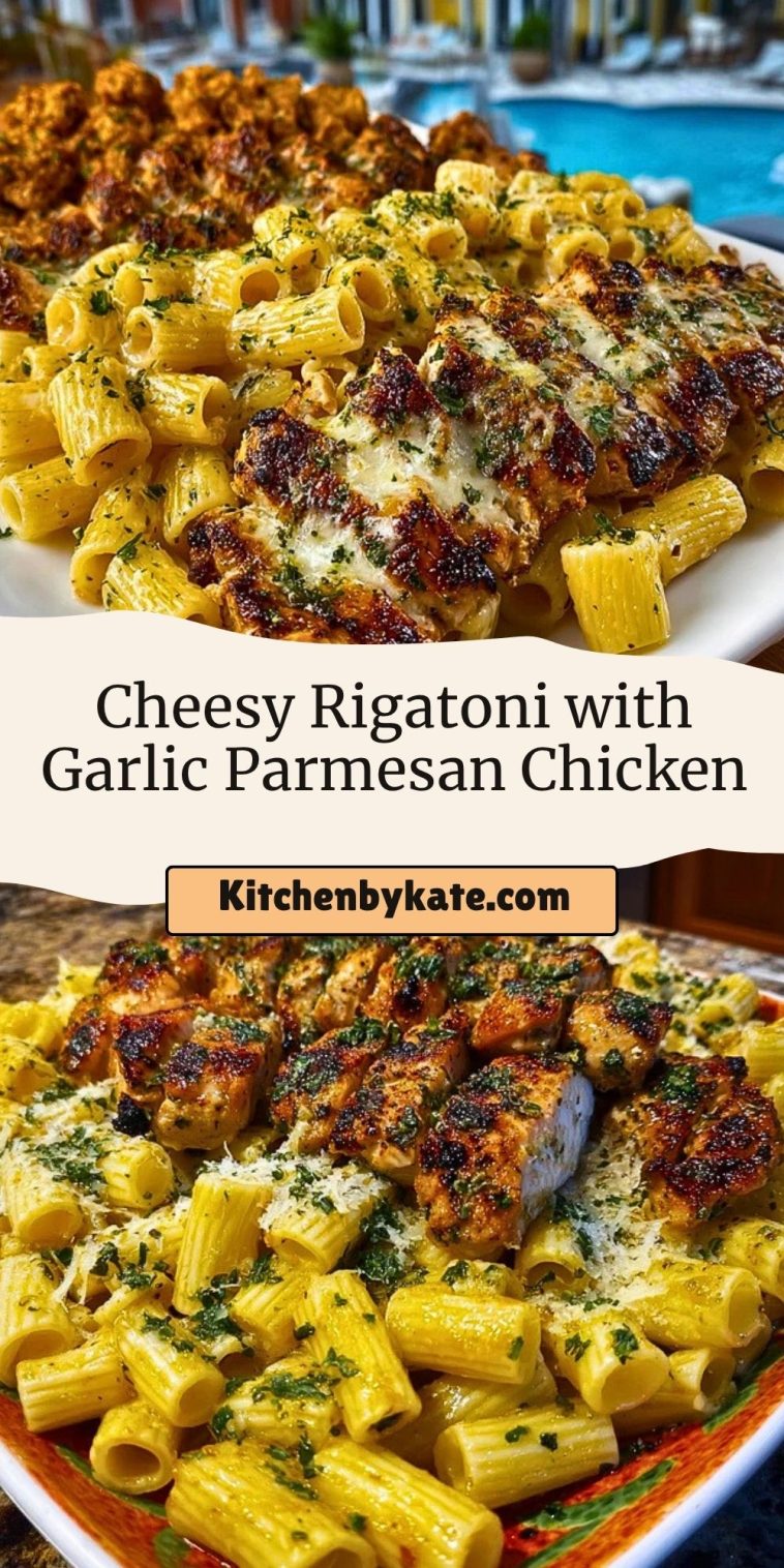 Cheesy Rigatoni with Garlic Parmesan Chicken