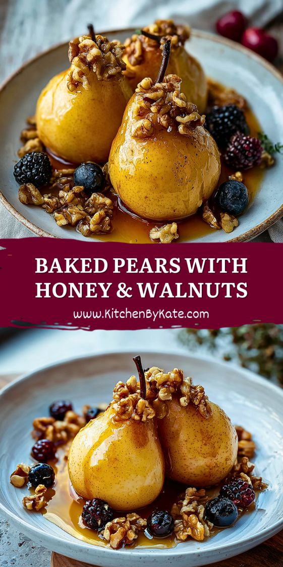 Baked Pears with Honey & Walnuts