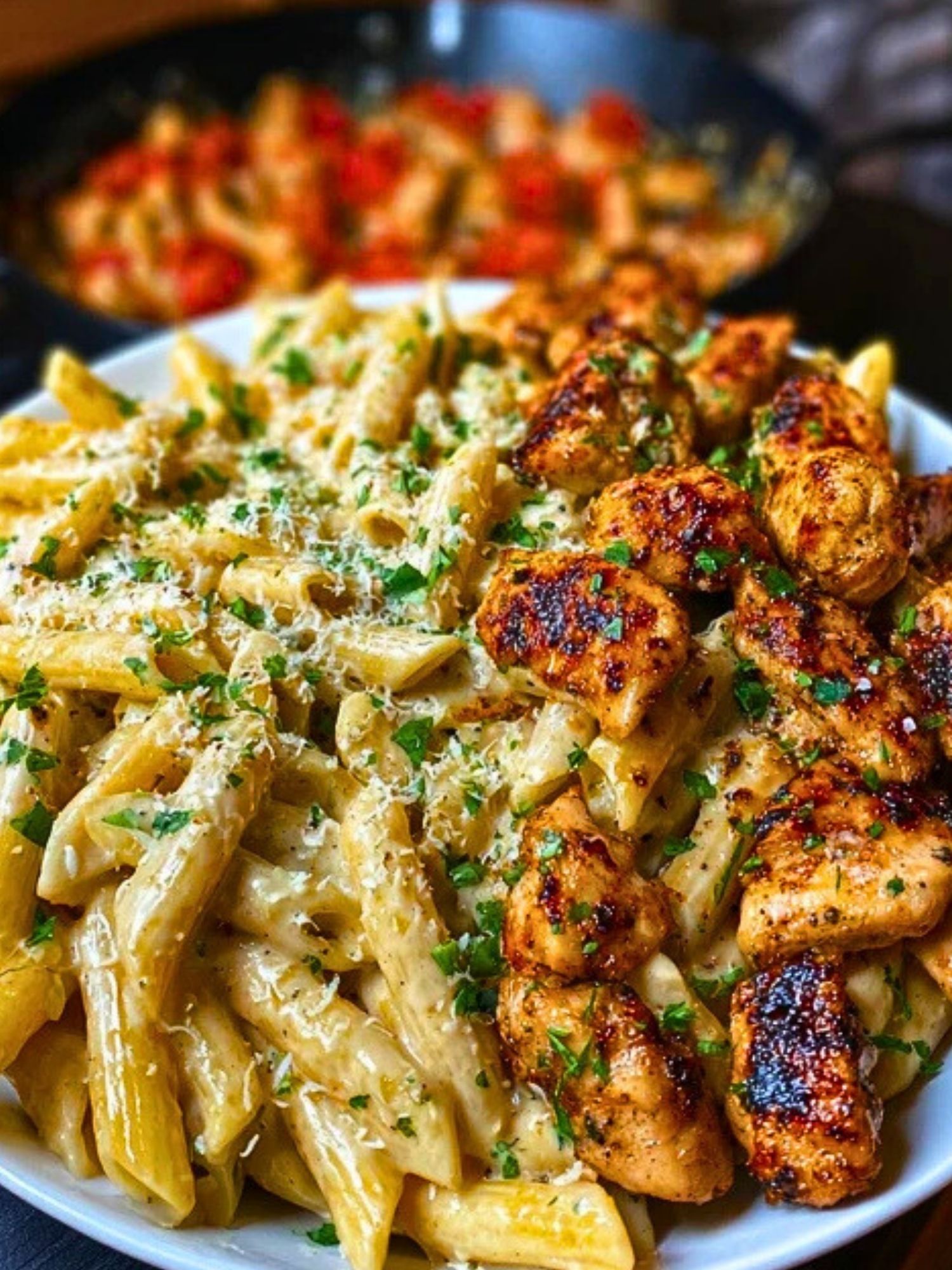 Cajun Garlic Butter Chicken Penne in Creamy Parmesan Sauce