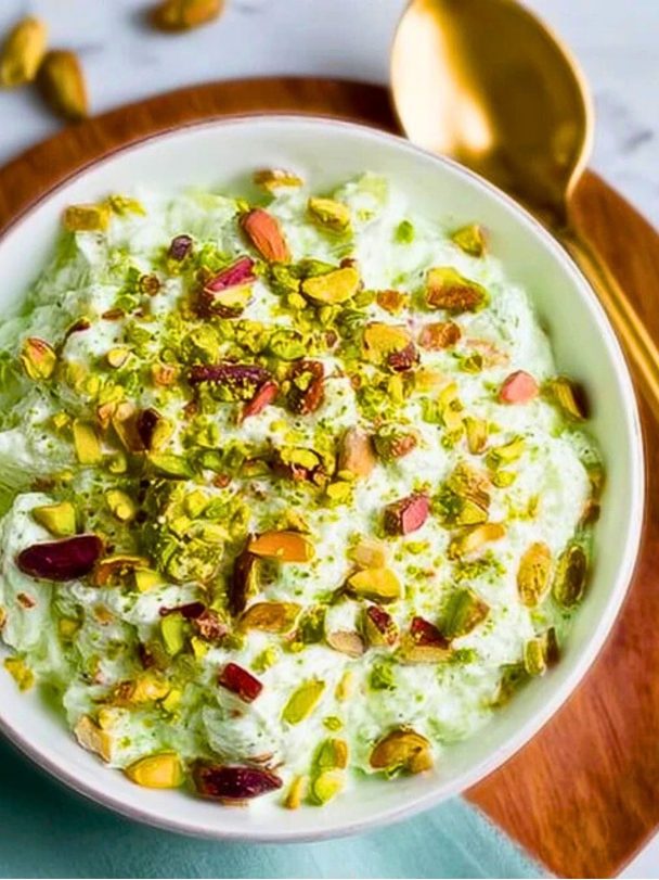 Traditional Watergate Fruit Salad with Pistachios