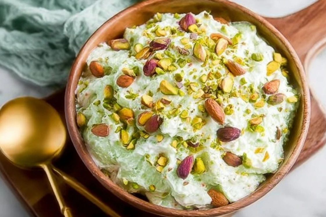 Traditional Watergate Fruit Salad with Pistachios