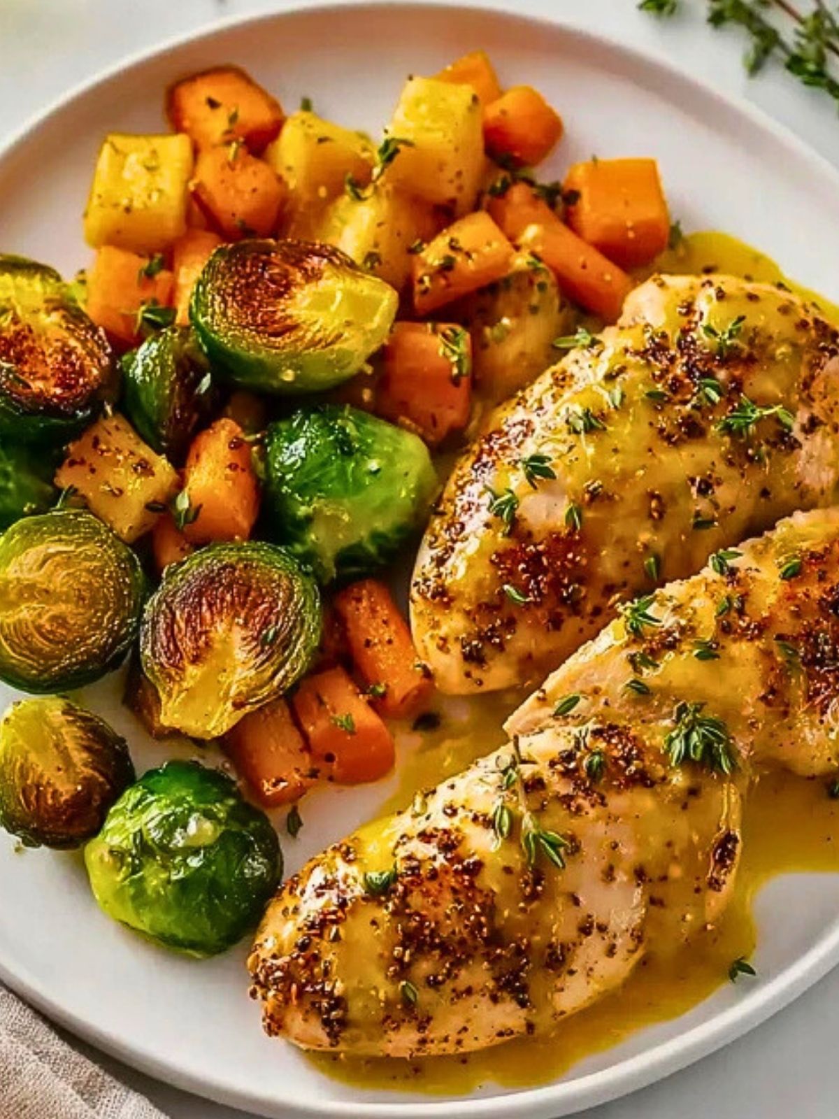 Sheet Pan Honey Dijon Chicken with Veggies