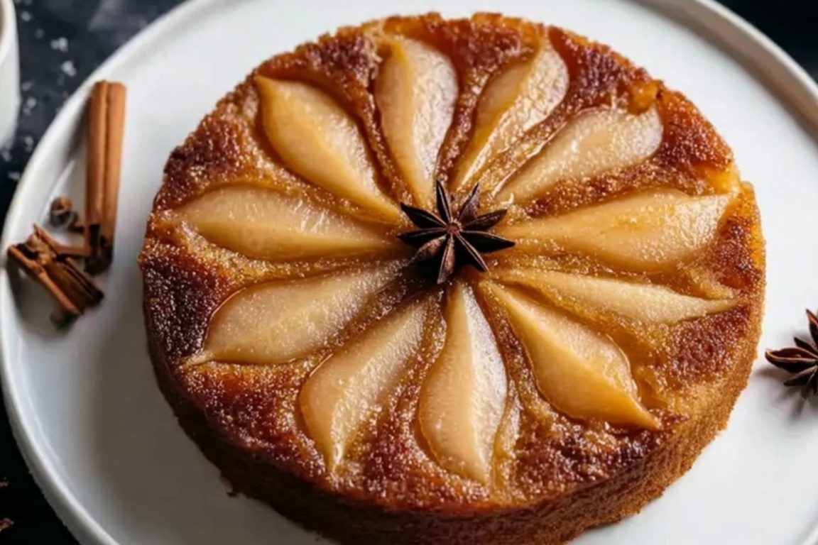 Spiced Pear Upside Down Cake