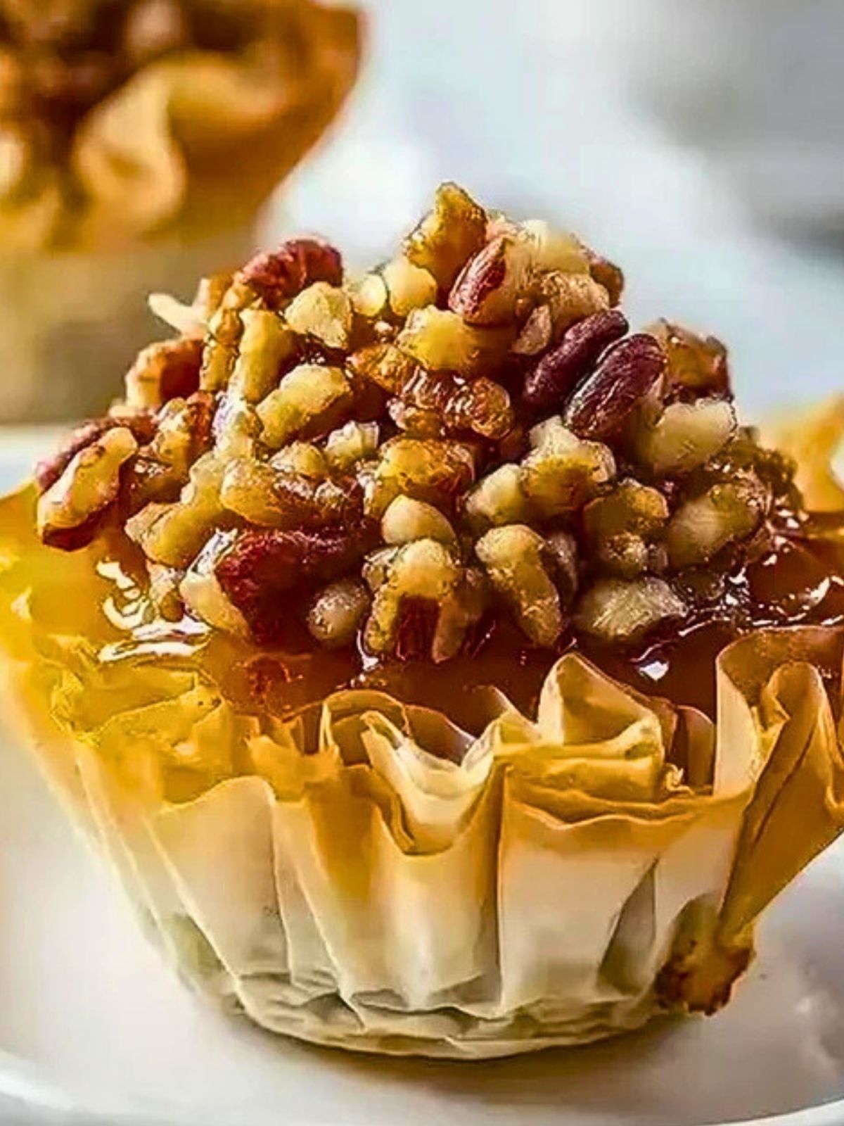 Sweet & Crunchy Pecan Caramel Baklava Cups