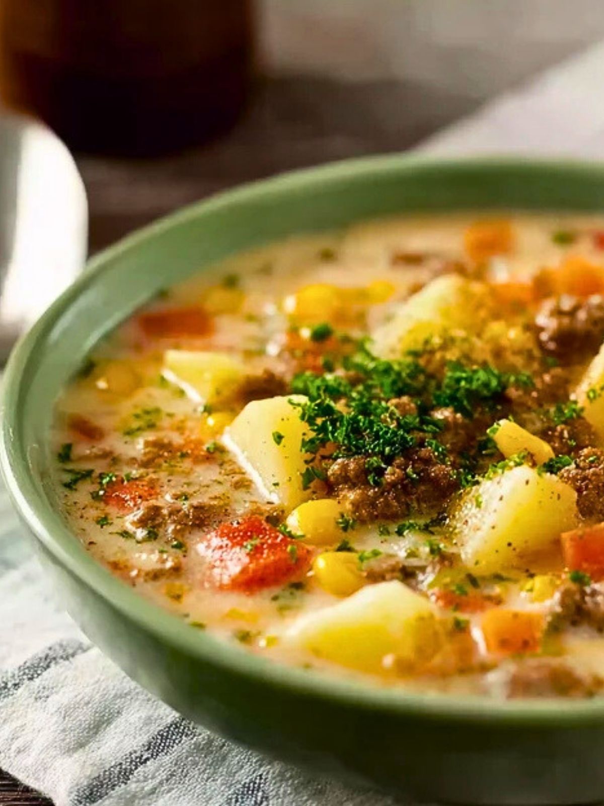 Chunky Ground Beef and Potato Soup