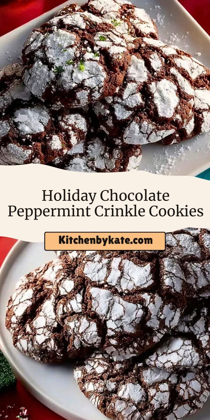 Holiday Chocolate Peppermint Crinkle Cookies