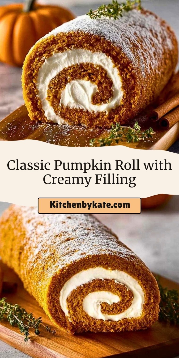 Classic Pumpkin Roll with Creamy Filling