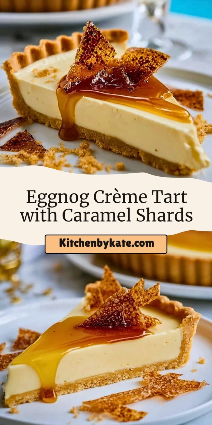 Eggnog Crème Tart with Caramel Shards